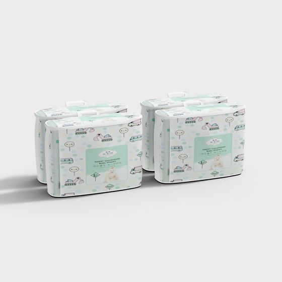 Happy Childhood Baby Diapers 3D model