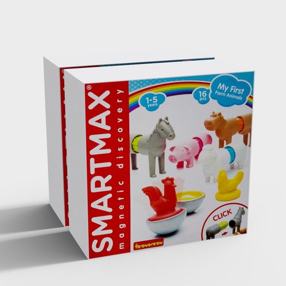 SmartMax My First Farm Animals 3D Model – Colorful Low-Poly Design