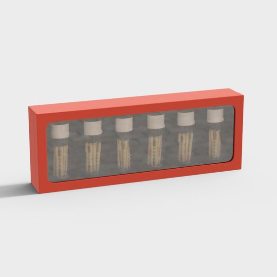Low-Poly Test Tube Display Box 3D model