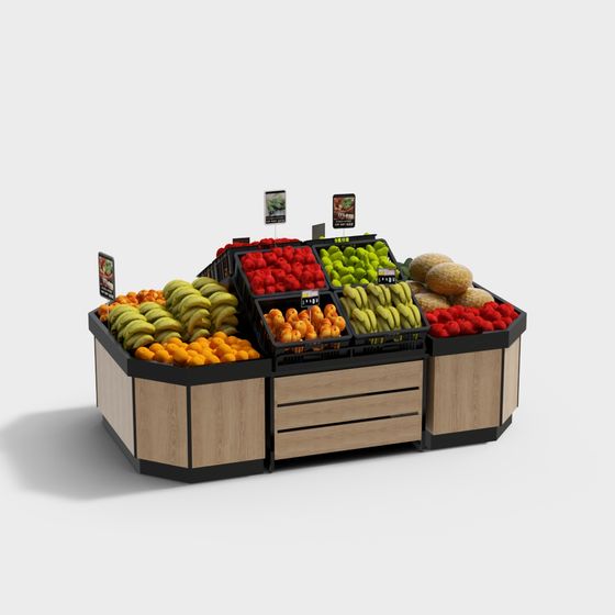 Low Poly Fruit Stand 3D model