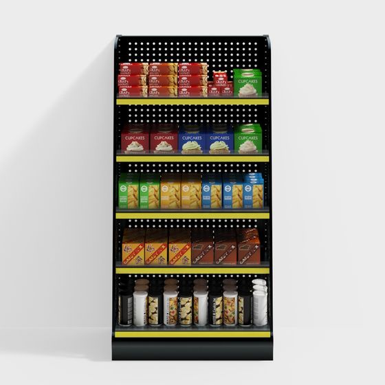 Stylish Low-Poly Shelf 3D model for Creative Projects