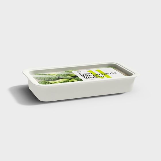 Realistic Fresh Broccoli Packaging Box 3D model
