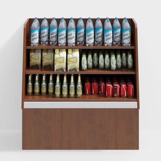 Low-Poly Detailed Shelves 3D Model