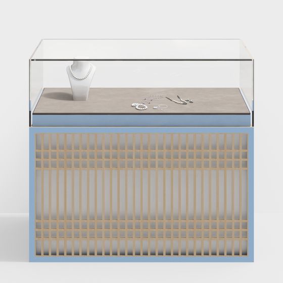 Elegant Low-Poly Jewelry Display Cabinet 3D model