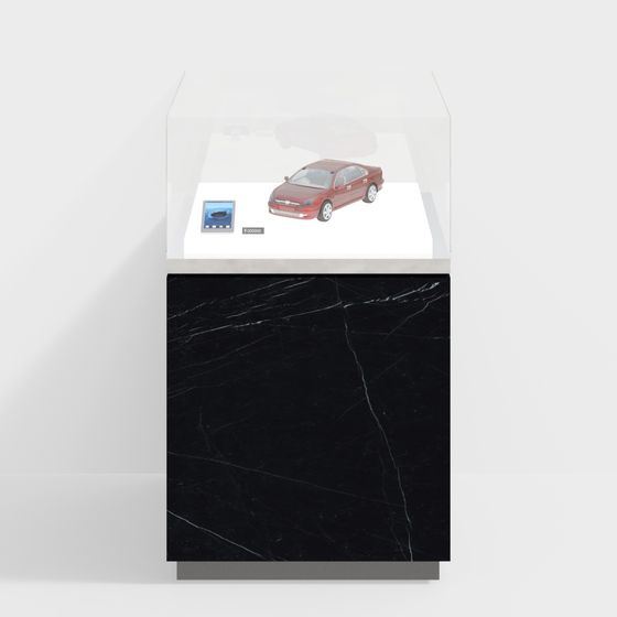 Elegant Display Cabinet and Car Combo 3D Model
