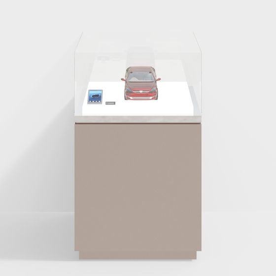 Low Poly Display Showcase with Car 3D model
