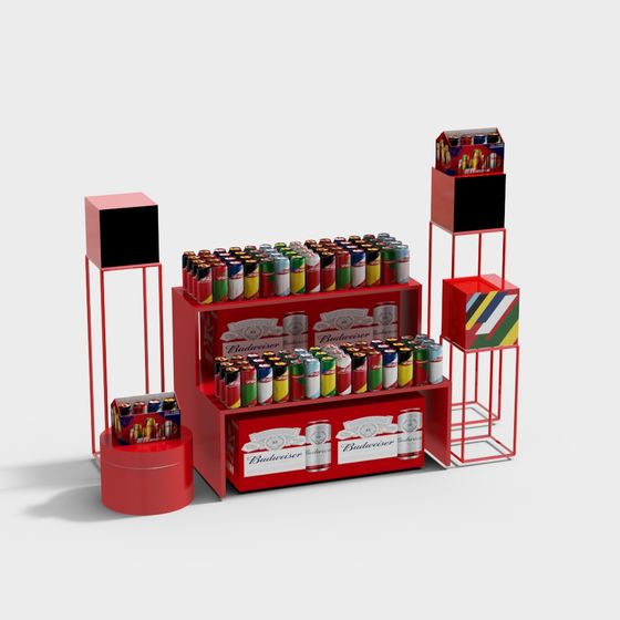 Vibrant Low-Poly Display Stand 3D model