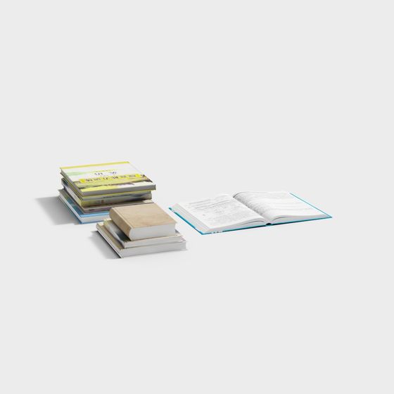 Realistic Book Stack 3D model