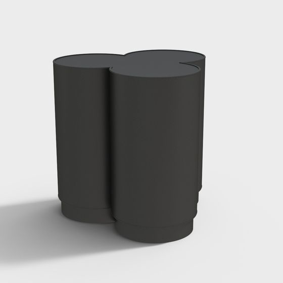 Unique Intertwined Cylinder 3D Model – Minimalist Black Geometry