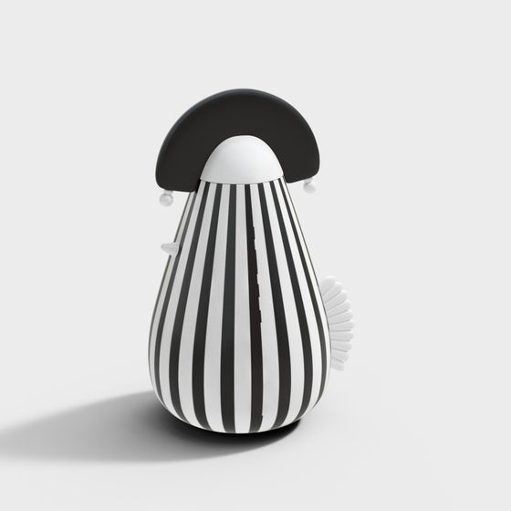 Stripe Sprite 3D model - Whimsical Low Poly Character