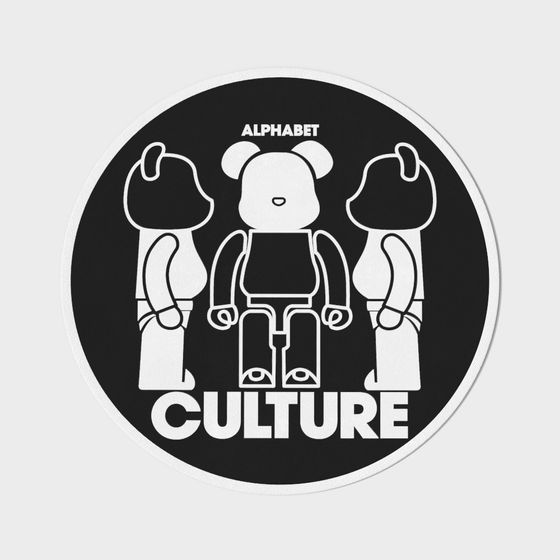Alphabet Culture Bear 3D Model – Black & White Low-Poly