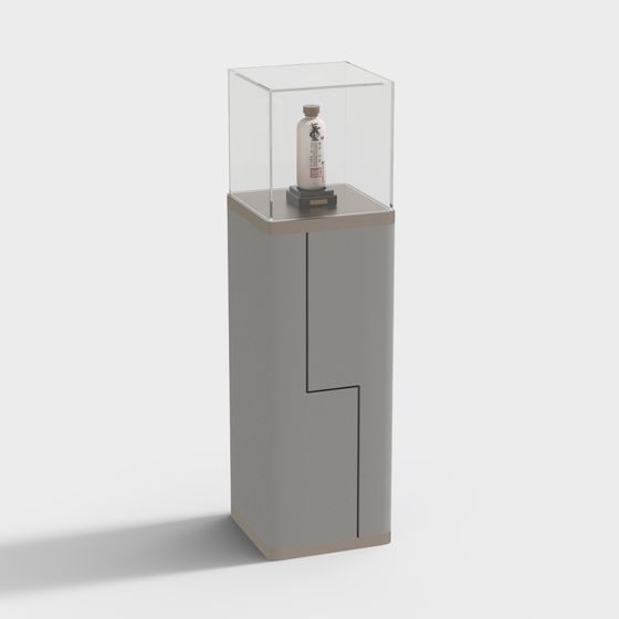 Elegant Low-Poly Display Cabinet 3D model