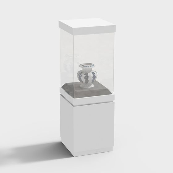 Elegant Low-Poly Display Cabinet 3D model