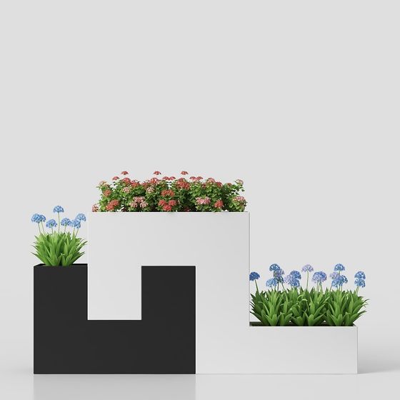 Urban Oasis Planter 3D Model – Modern Geometric Planter