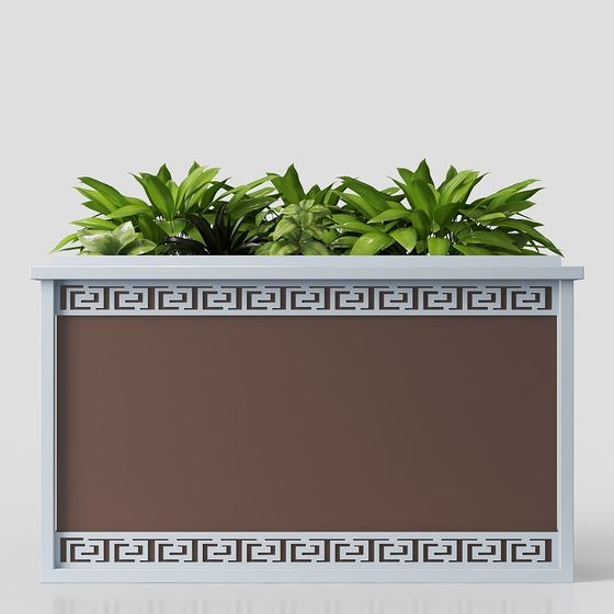 Urban Oasis Planter Box 3D Model – Low-Poly Wooden Design