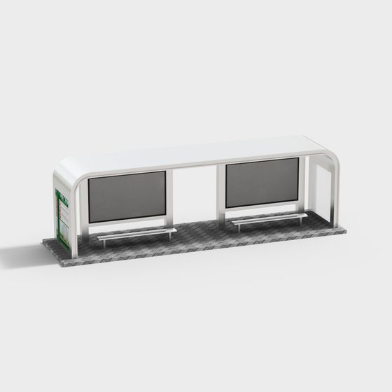 Modern Urban Bus Stop 3D model