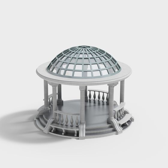 Elegant Dome Pavilion 3D model