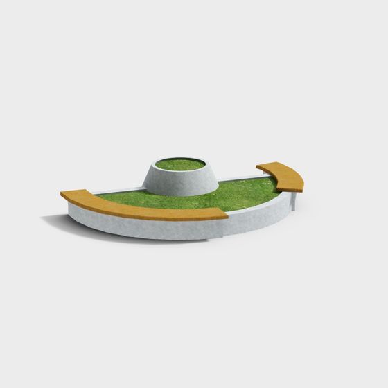 Modern Low-Poly Nature Oasis 3D model