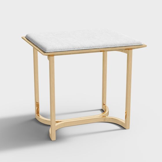 Linen Gold Stool 3D model
