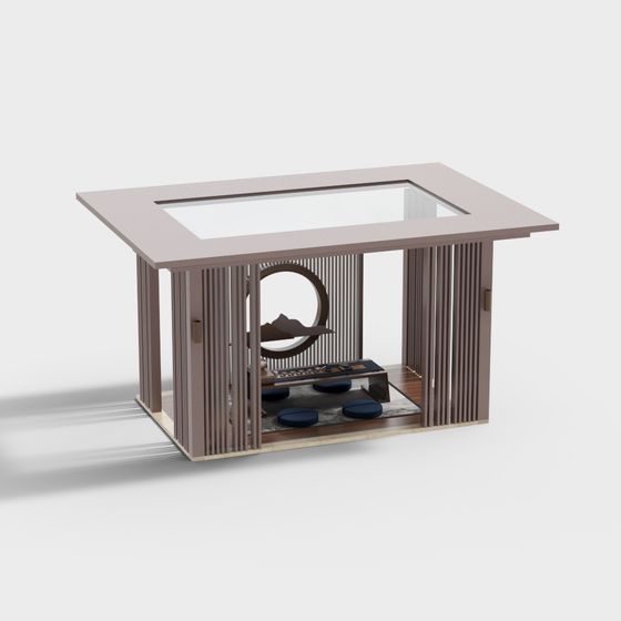 Serene Zen Tea Room 3D model for Tranquil Spaces