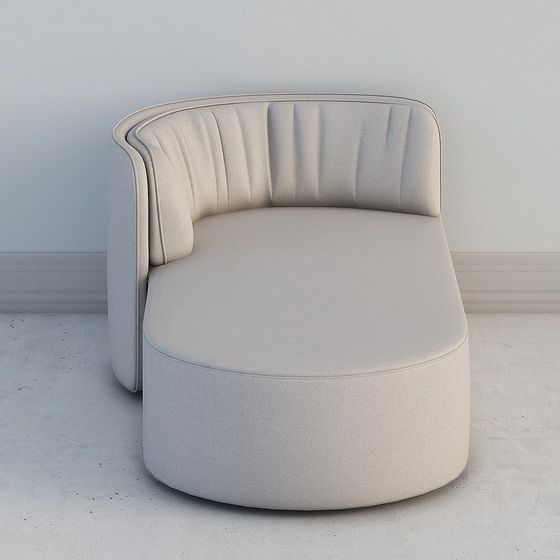 Smooth Curved Sofa 3D model for Modern Interiors