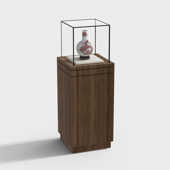 Stylish Low-Poly Display Cabinet 3D model