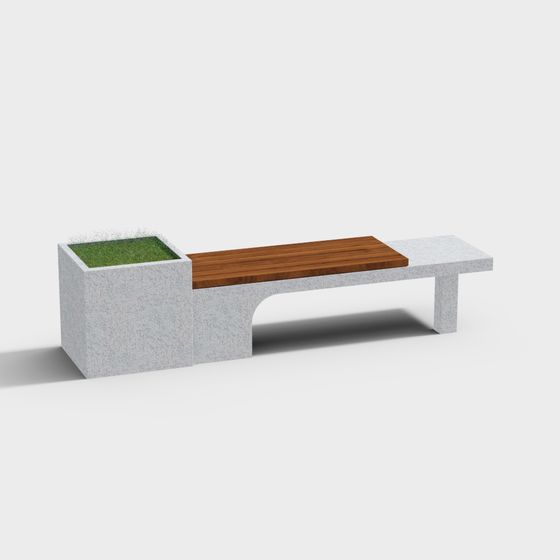 Urban Oasis Bench 3D model for Modern Spaces