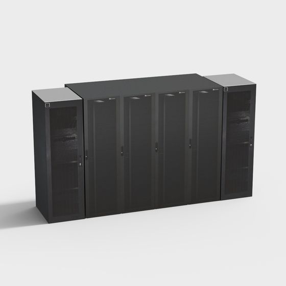 Low-Poly Server Rack 3D model