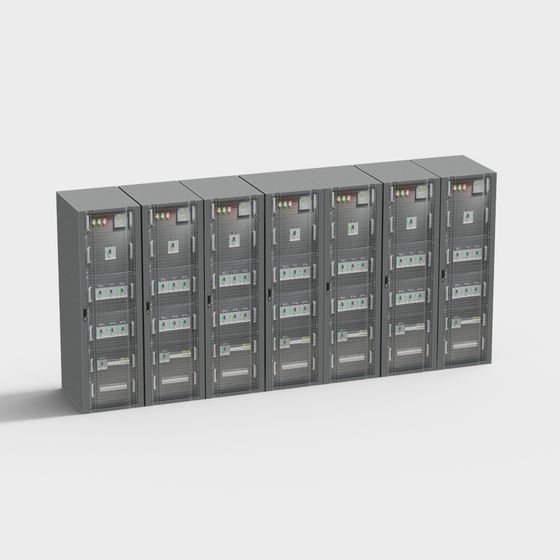 Low-Poly Server Rack 3D model