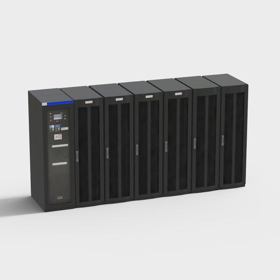 Highly Detailed Server Rack Cluster 3D model
