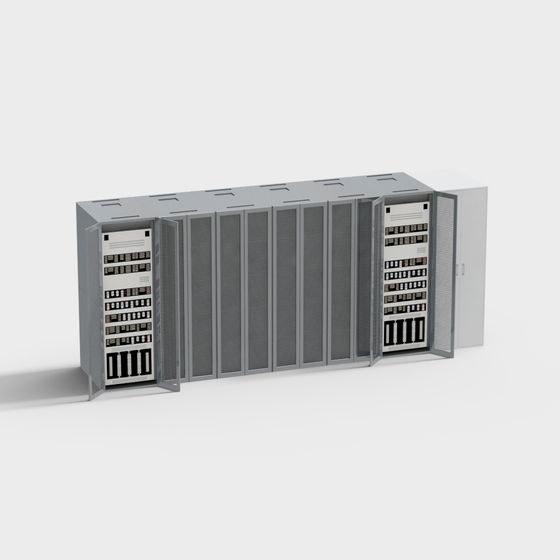 Elegant Low-Polygon Server Rack 3D Model