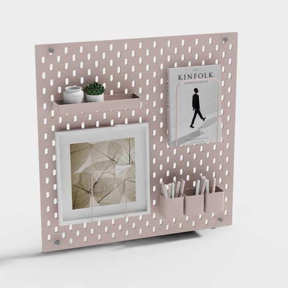 Stylish Wall-Mounted Storage Shelf 3D model