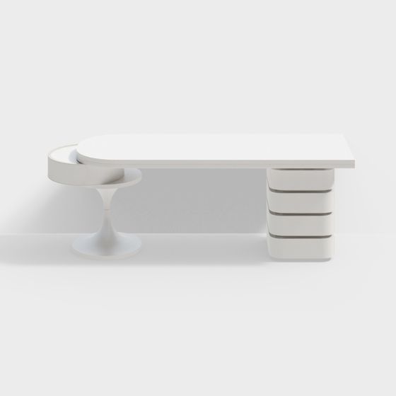 Sleek Modern Desk 3D Model – Minimalist Low-Poly Design