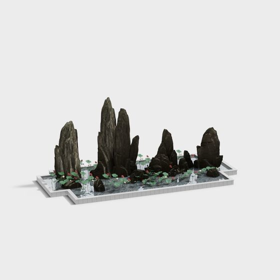 Stunning Low Poly 3D Rock Formation Model