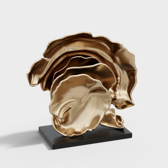 Unique Low-Poly 3D Model with Gold Finish