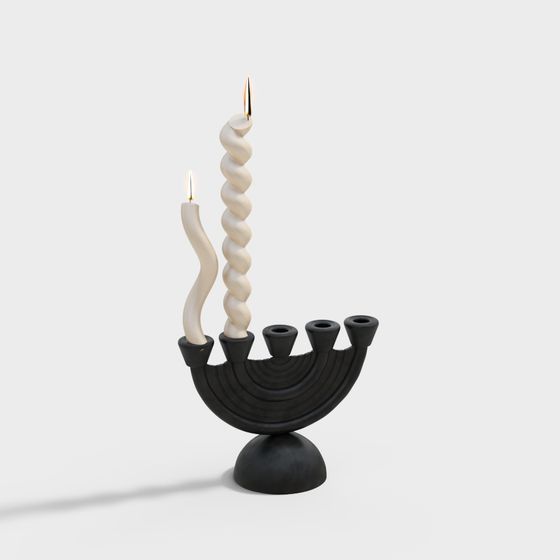 Elegant Low-Poly Candle Holder 3D model