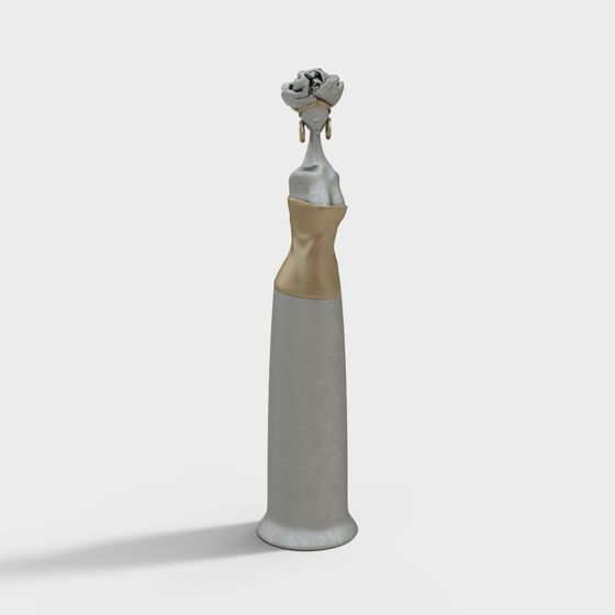 Elegant Lady 3D model in Low Poly Design