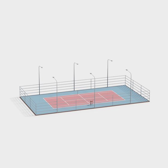 Dynamic Tennis Court 3D Model