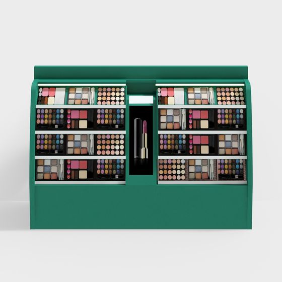 Vibrant Low-Poly Makeup Display Cabinet 3D model
