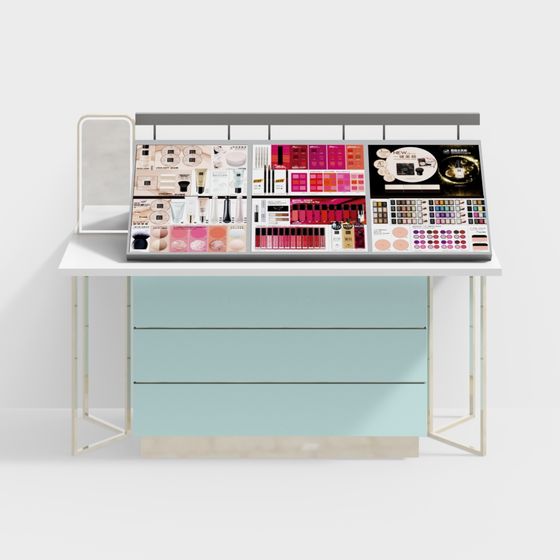 Elegant Cosmetic Display Stand 3D Model – Low-Poly Design