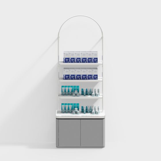 Cosmetic Display Stand 3D Model – Sleek Retail Display