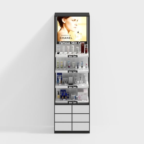 Minimalist Skin Care Display Stand 3D model