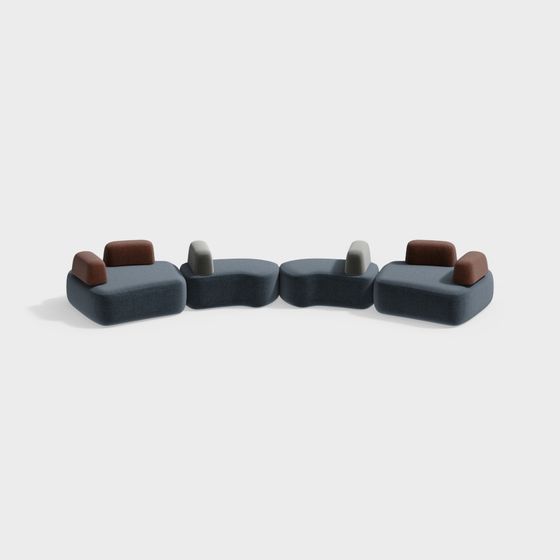 Streamlined Sofa 3D model for Modern Design