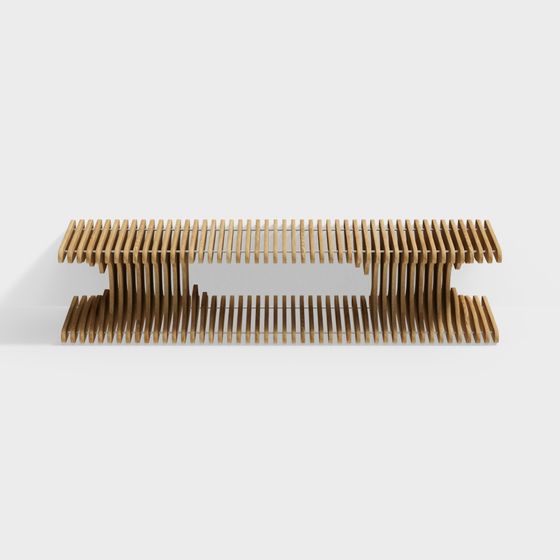 Slat Shelf Low-Polygon 3D model for Creative Spaces