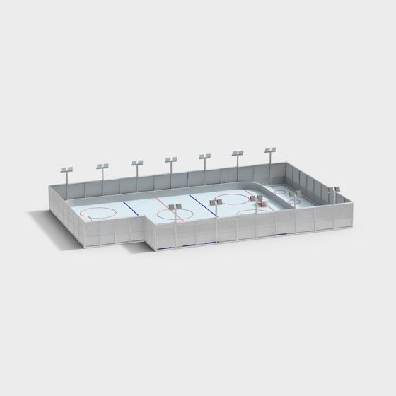 Vibrant Ice Hockey Rink 3D model