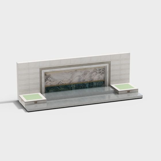 Urban Waterfall Low-Poly 3D model for Creative Projects