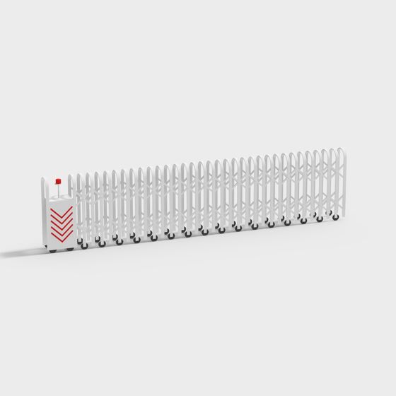 Mobile Fence Gate 3D model for Urban Spaces