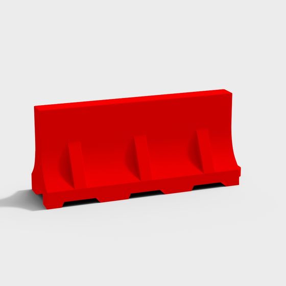 Bright Red Traffic Barrier 3D Model for Creative Projects