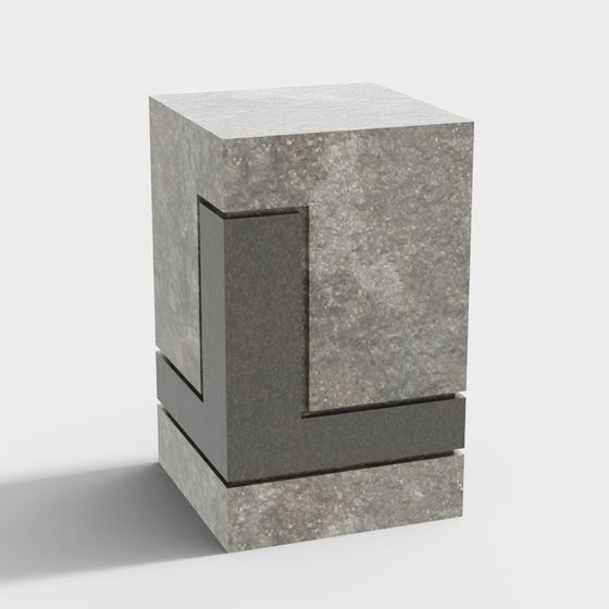 Low Polygon Concrete Column 3D model