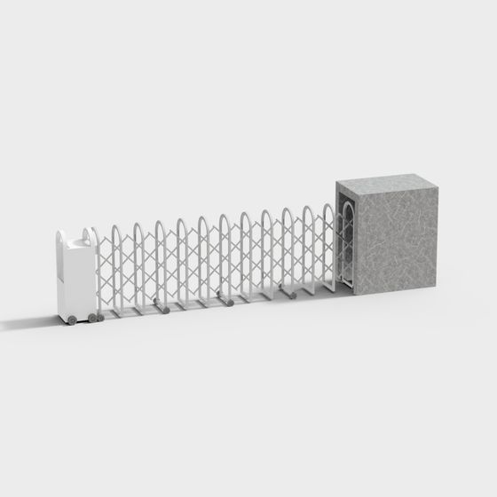 Urban Gate 3D Model – Geometric Metal and Concrete